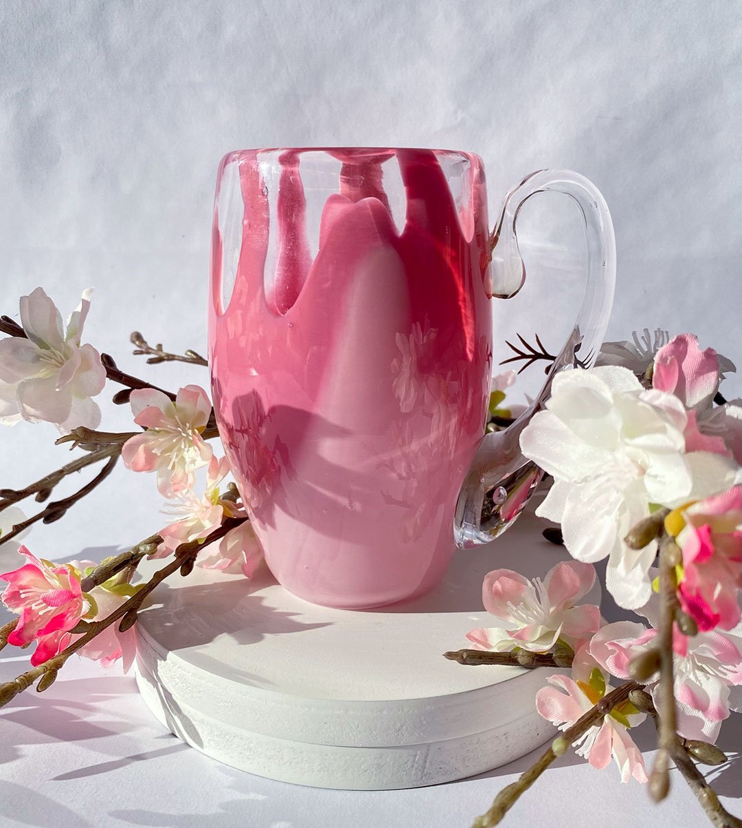 Pink Beer Tankard - OMI Glass | Naomi Bishop